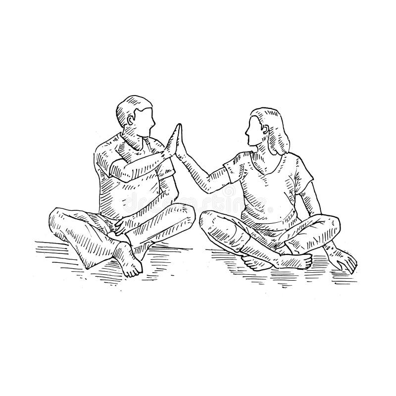 High Five Sketch Stock Illustrations – 493 High Five Sketch Stock ...