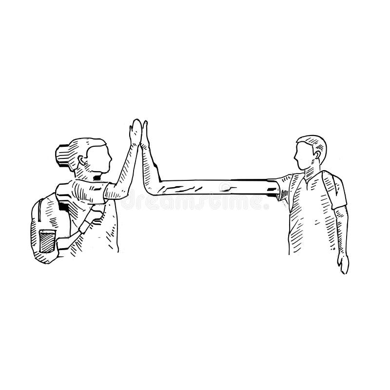 High Five Sketch Stock Illustrations – 493 High Five Sketch Stock ...