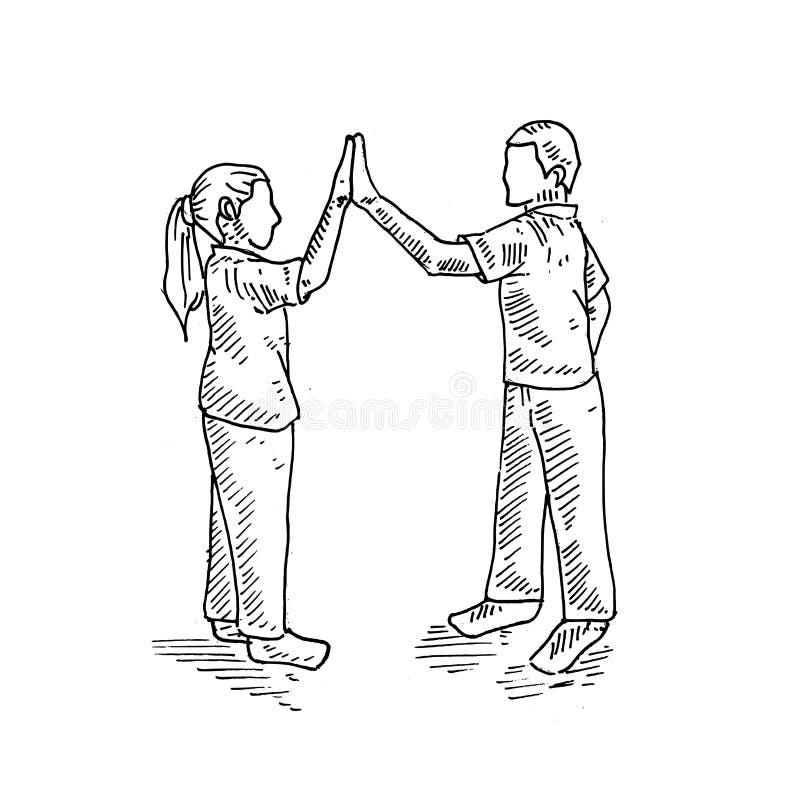High Five Sketch Stock Illustrations – 493 High Five Sketch Stock ...