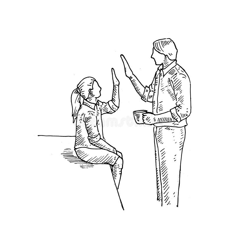 High Five Sketch Stock Illustrations – 493 High Five Sketch Stock ...