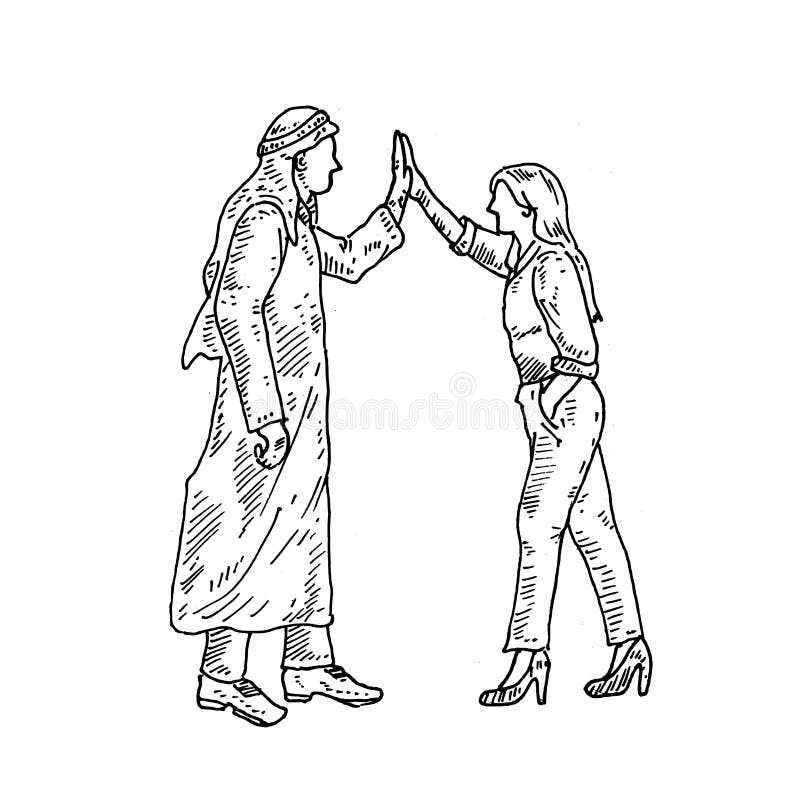 High Five Sketch Stock Illustrations – 493 High Five Sketch Stock ...