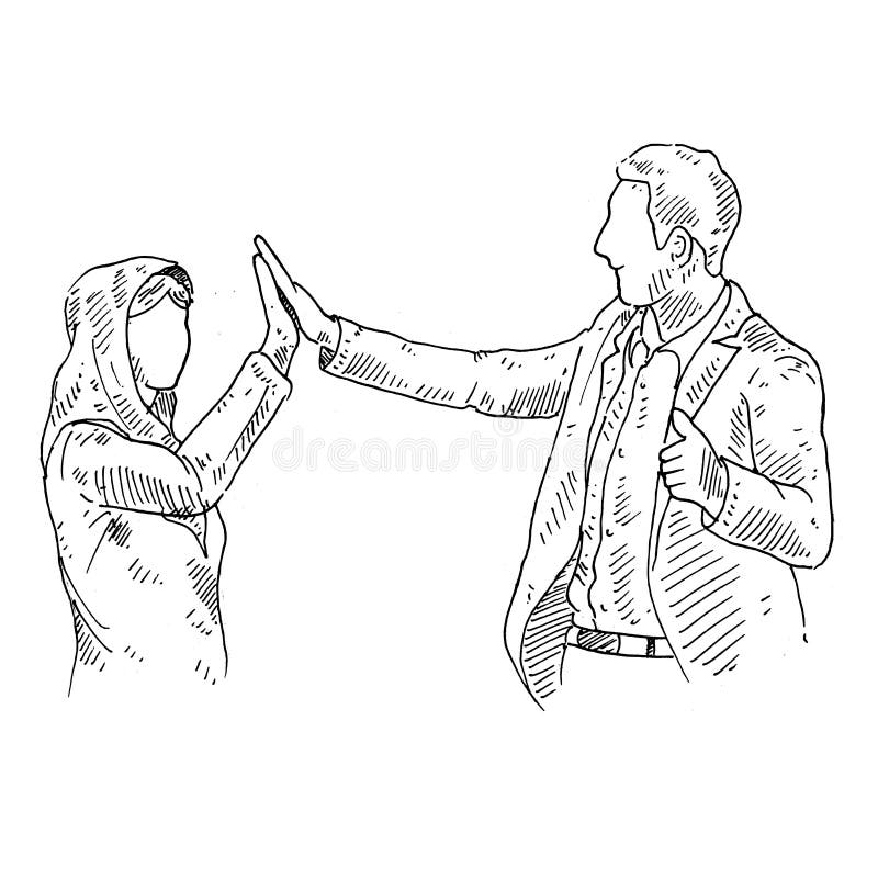 High Five Sketch Stock Illustrations – 493 High Five Sketch Stock ...