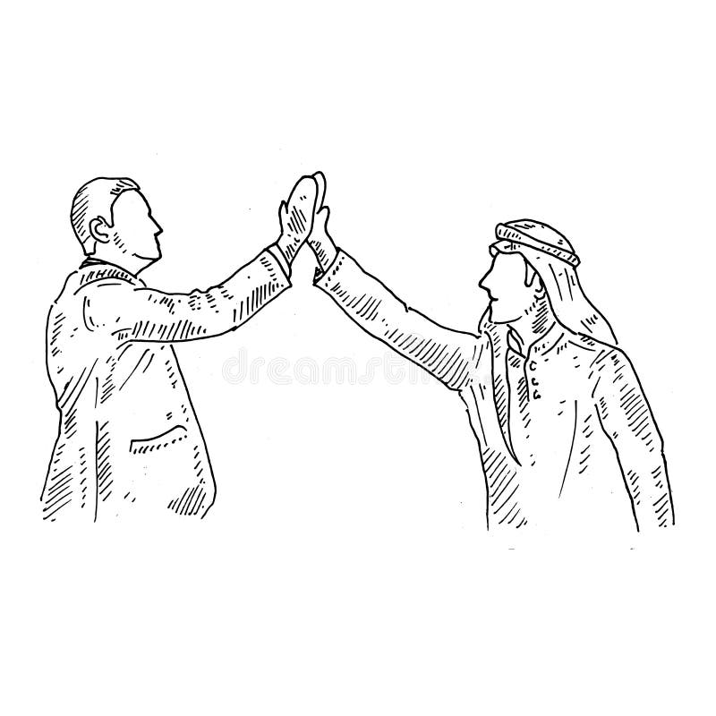 High Five Sketch Stock Illustrations – 493 High Five Sketch Stock ...