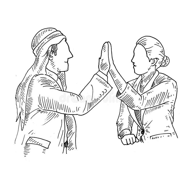 High Five Sketch Stock Illustrations – 493 High Five Sketch Stock ...