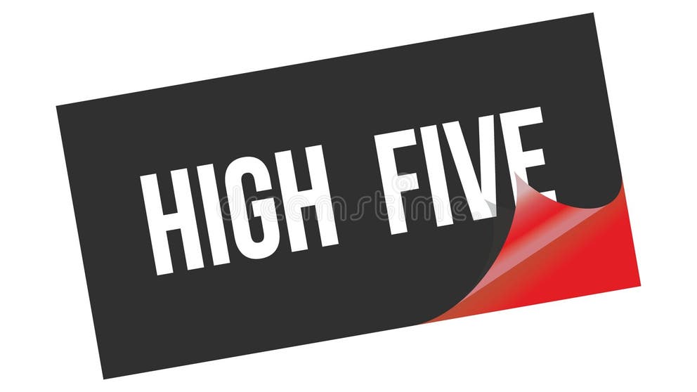 HIGH FIVE Text on Black Red Sticker Stamp Stock Illustration ...