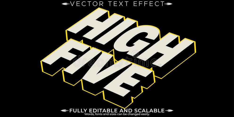 High Five Text Effect, Editable Modern and Poster Text Style Stock ...