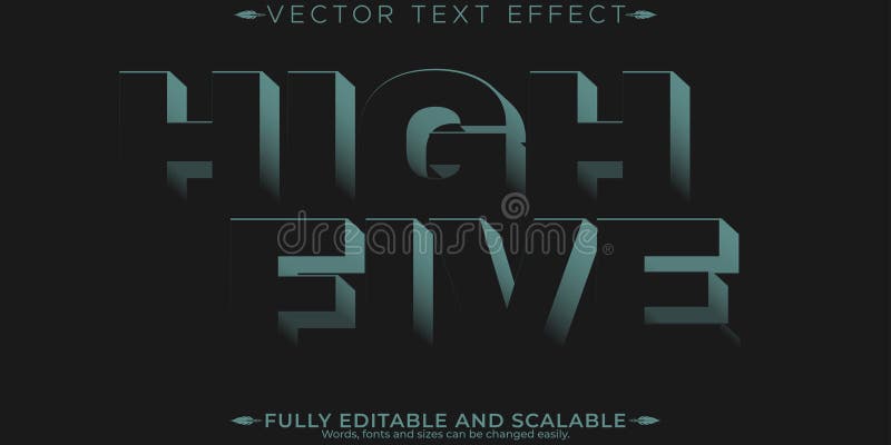 High Five Text Effect, Editable Modern and Poster Text Style Stock ...