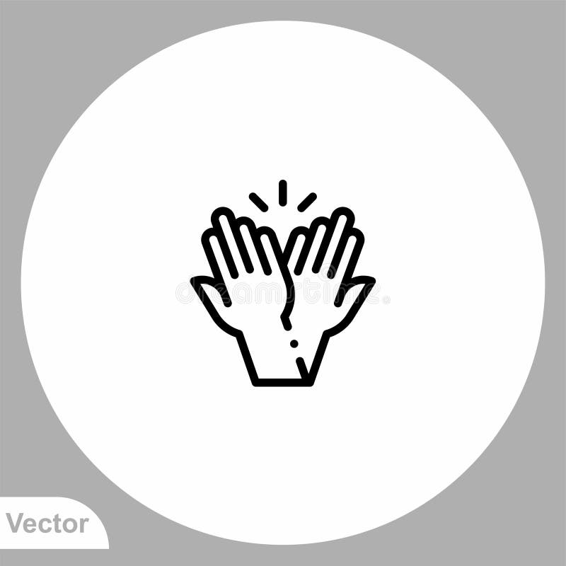 High Five Vector Icon Sign Symbol Stock Vector - Illustration of ...