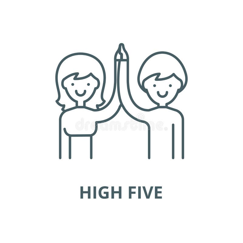 High Five Vector Line Icon, Linear Concept, Outline Sign, Symbol Stock ...