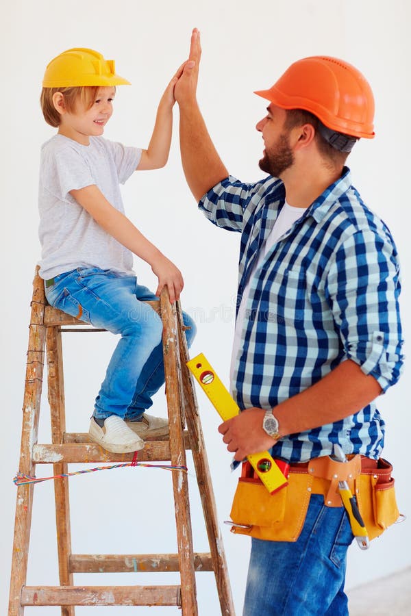 High Five! Well Done, Dude! Stock Photo - Image of belt, foreman: 74797642