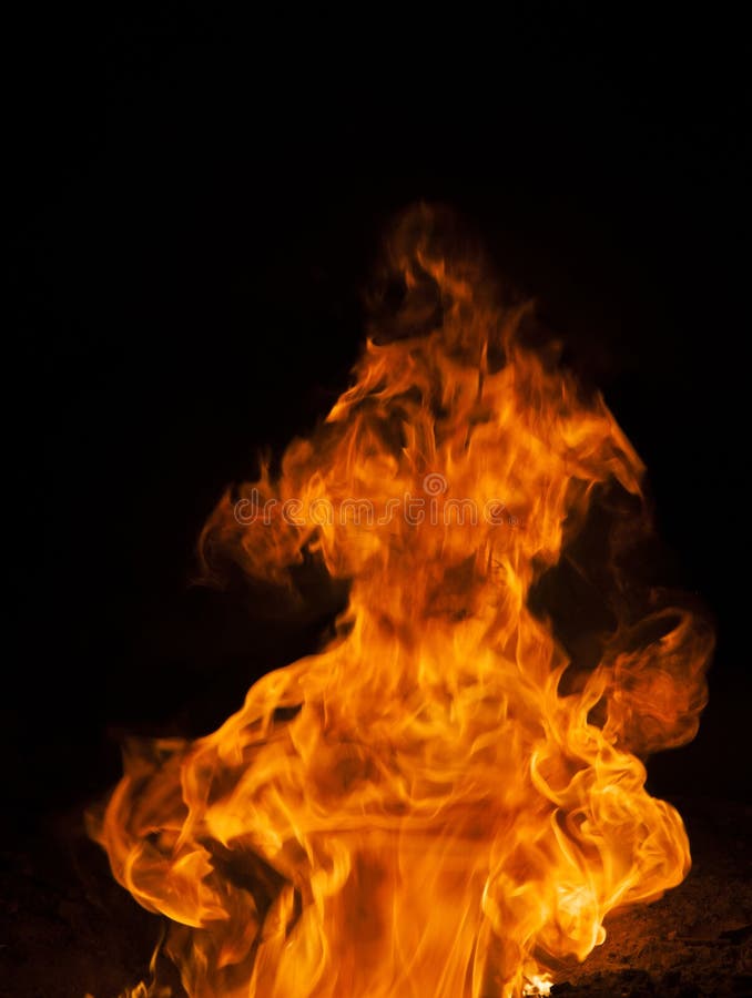 High Flames during Night Time Stock Photo - Image of coal, abstract ...