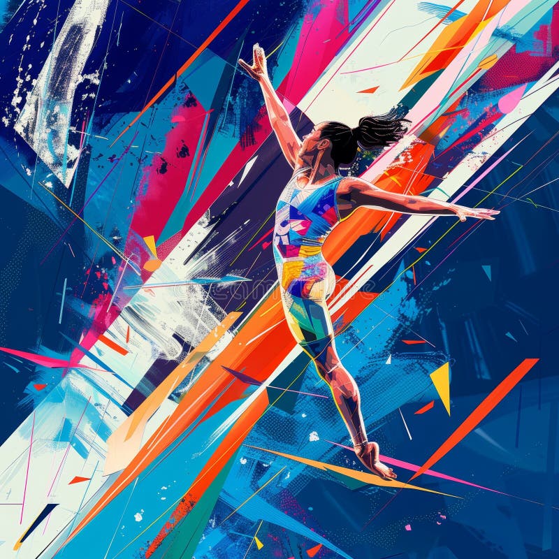 High-Flying Elegance: Celebrating British Gymnastics Stock Illustration ...