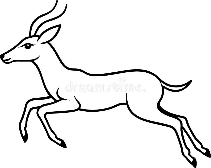 High Flying Jumping of Impala Vector Artwork Stock Illustration ...