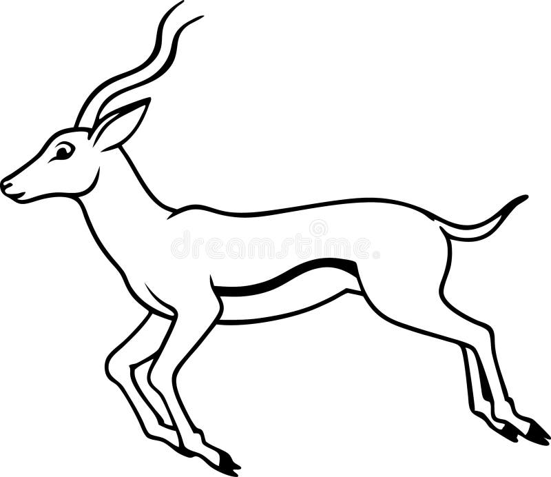 High Flying Jumping of Impala Vector Artwork Stock Illustration ...