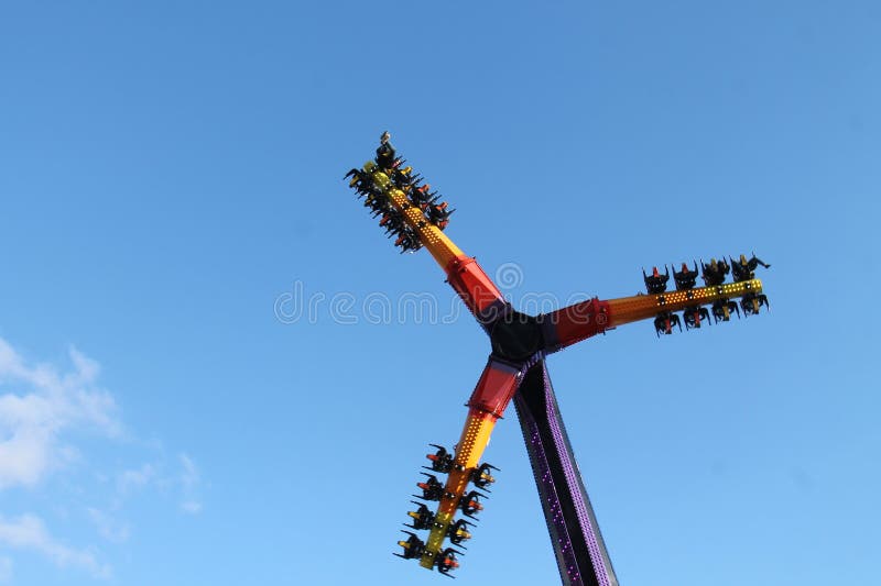 Fast Fun Fair Ride. stock image. Image of colorful, mast - 344239775