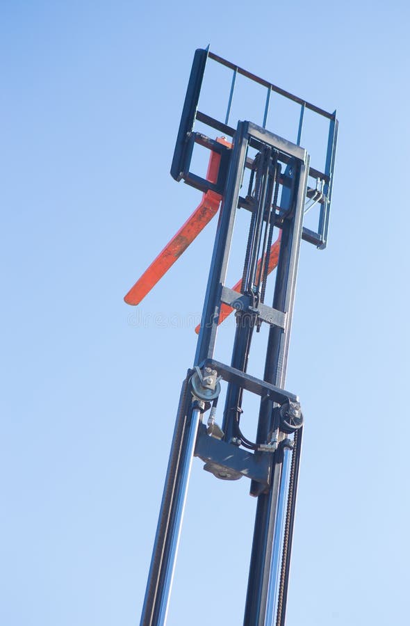High fork loader sky stock photo. Image of move, engineering - 72727338