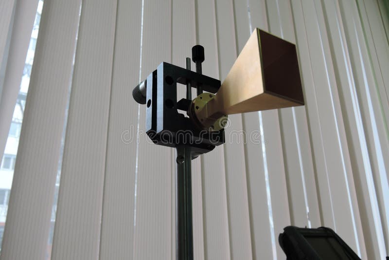 High Frequency Horn Antenna on Laboratory Mount Stock Photo - Image of ...