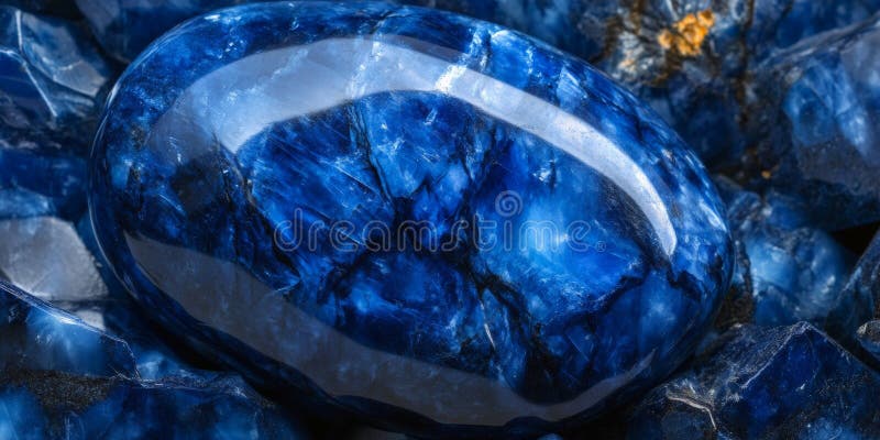 High Gloss Blue Sapphire Stone Background Deep Oceanic Gemstone Tones ...