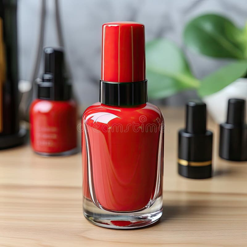 High-gloss Red Nail Polish for Glamorous Look Stock Illustration ...
