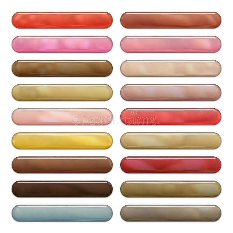 High Gloss Web Buttons in Bright Colors Stock Illustration ...