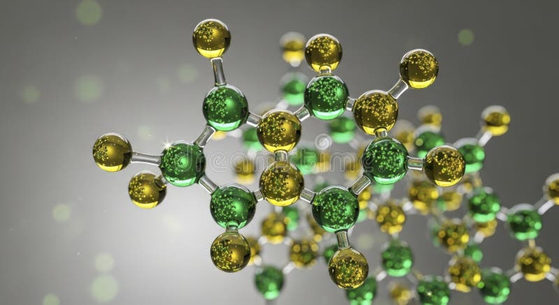High Glossy 3D Render of a Complex Molecular Structure with ...