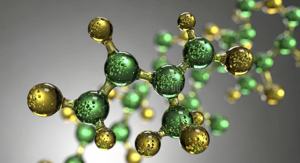 High Glossy 3D Render of a Molecular Structure with Interconnected ...