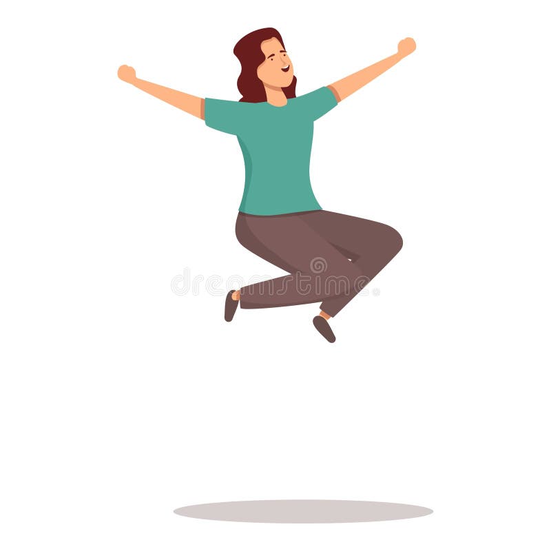 High Happy Jump Icon Cartoon Vector. Office Worker Stock Vector ...