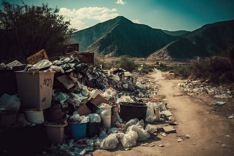 High Heaps of Garbage Accumulated in Open Air from Overflowing Garbage ...