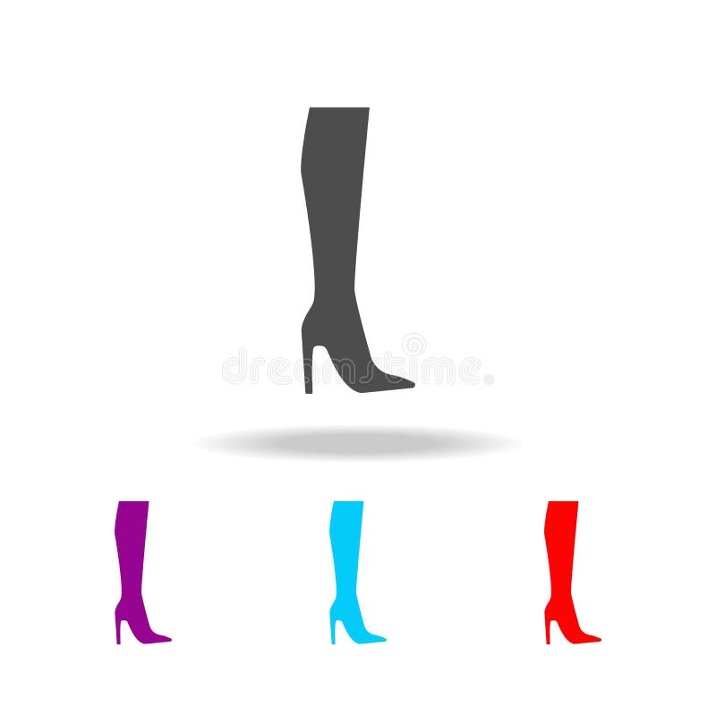 High Heel Boot Icon. Elements of Clothes in Multi Colored Icons for ...