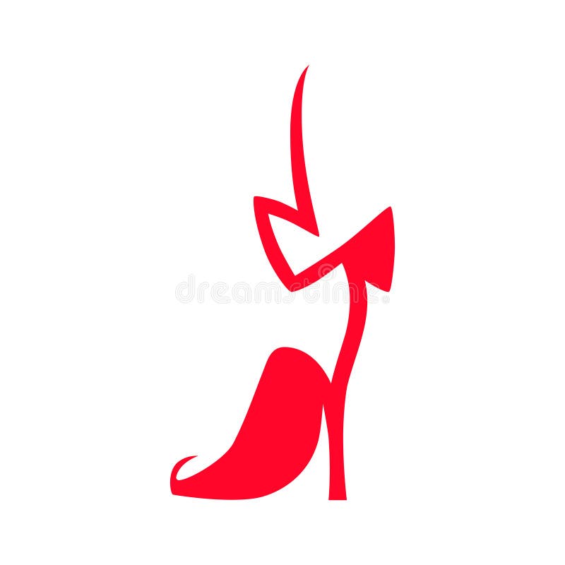 High Heel Shoe Symbol on Black Backdrop Stock Vector - Illustration of ...
