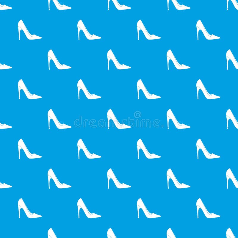 High Heel Shoe Pattern Seamless Blue Stock Vector - Illustration of ...