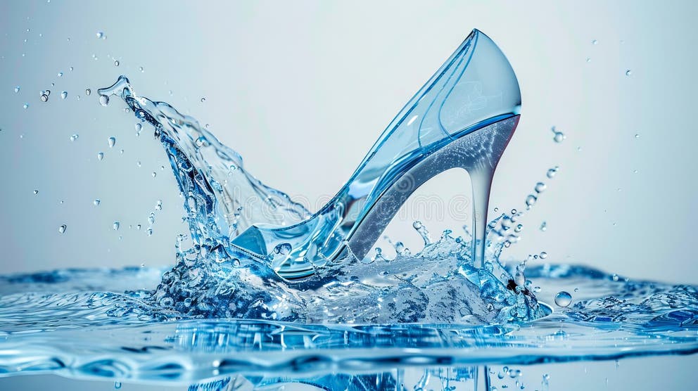 A High Heel Shoe is Splashed into Water Stock Photo - Image of water ...