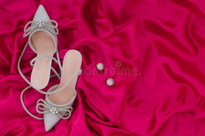 High Heel Shoes on a Pink Background Stock Image - Image of shoe ...