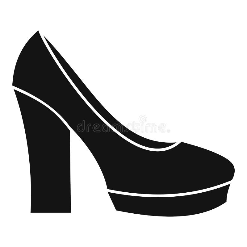 High Heel Shoes Icon, Simple Style Stock Vector - Illustration of ...