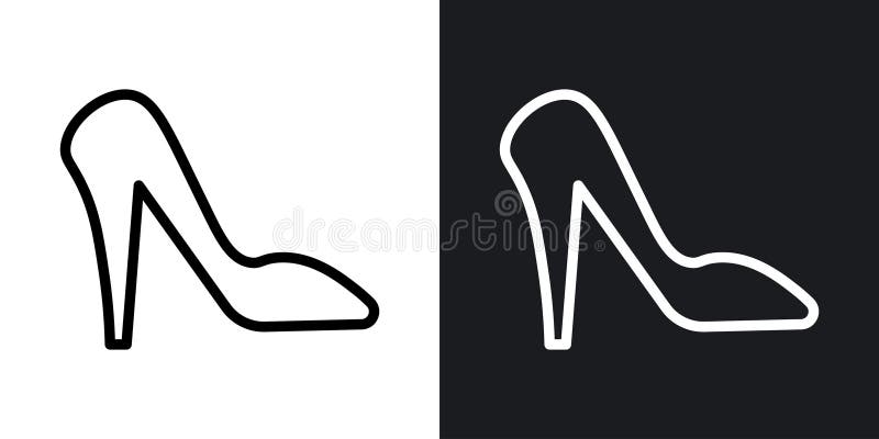 High Heel Shoes Thin Line Vector Icon Set Stock Illustration ...