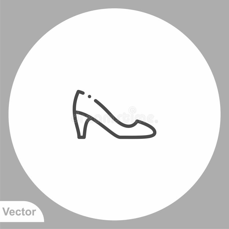 High Heel Vector Icon Sign Symbol Stock Vector - Illustration of boot ...