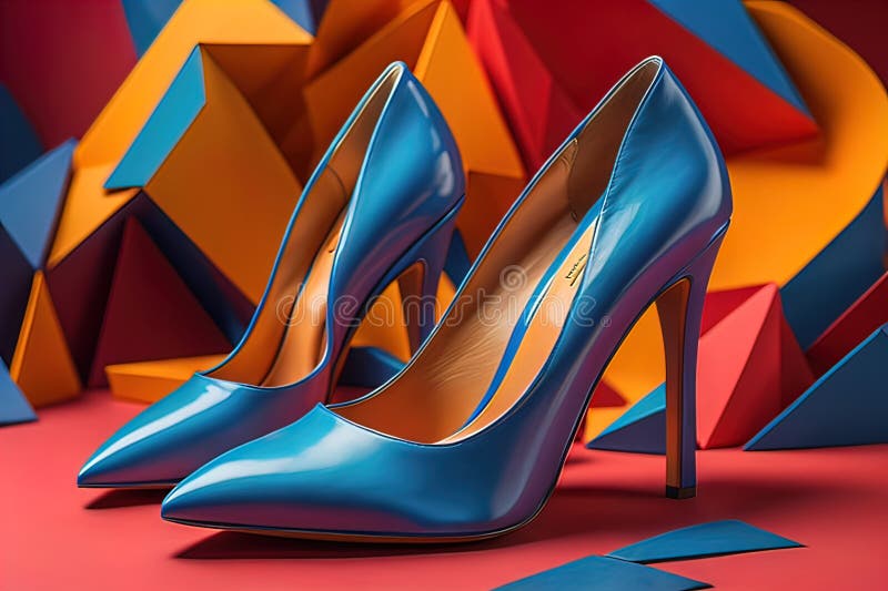High Heel Women Shoes on a Solid Colour Background. Ai Generative Stock ...