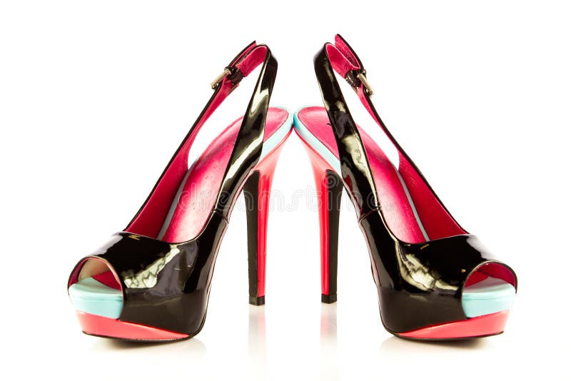 High Heel Women Shoes on White Background Accessories Stock Image ...