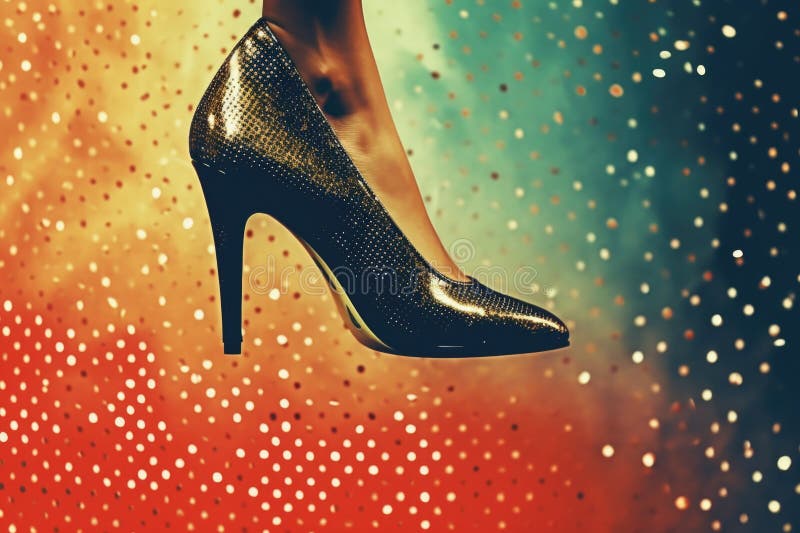 A High Heeled Shoe is Suspended from a String. this Versatile Image Can ...