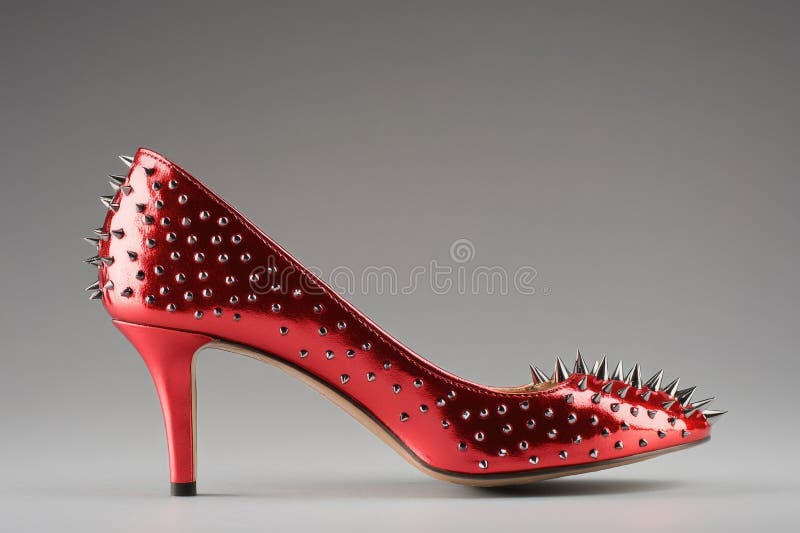 High-heeled Shoes with Sharp Spikes on the Sole Stock Photo - Image of ...
