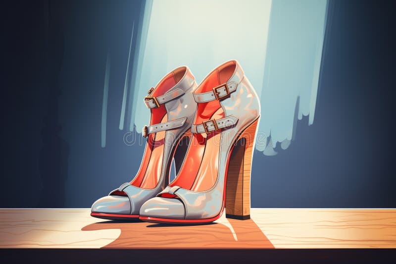 High-heeled Shoes Under Dramatic Studio Lighting Stock Image - Image of ...
