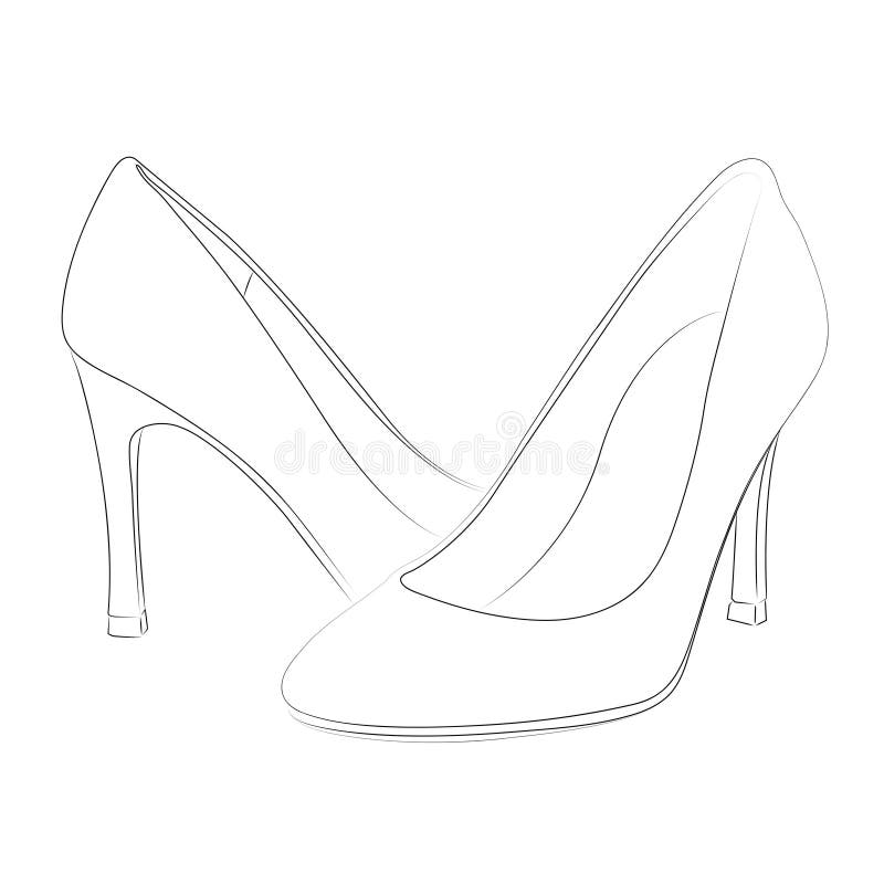 High Heels Outline Style Vector Design Element Stock Vector ...