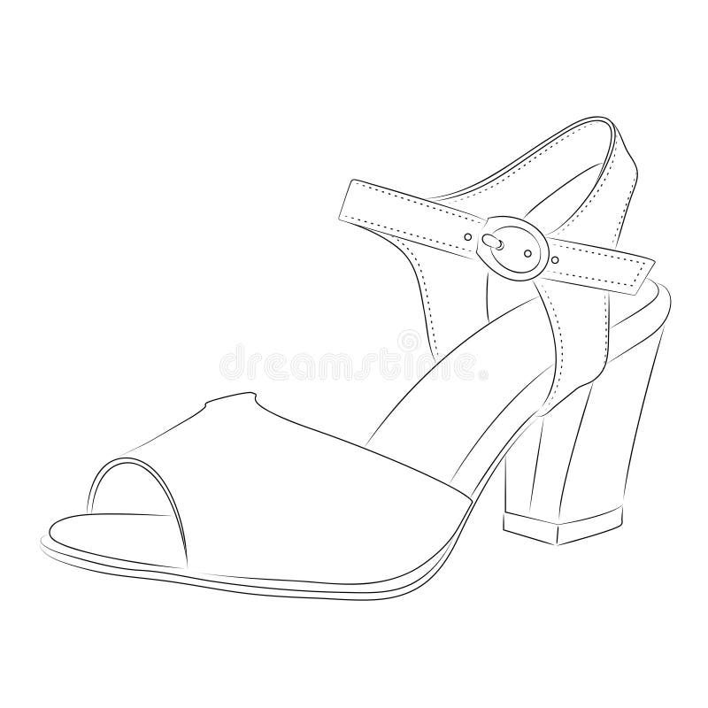 High Heels Outline Style Vector Design Element Stock Vector ...