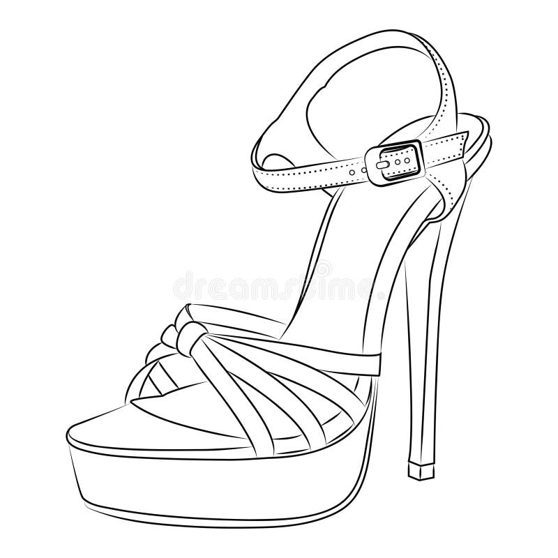 High Heels Outline Stype Vector Design Element Stock Vector ...