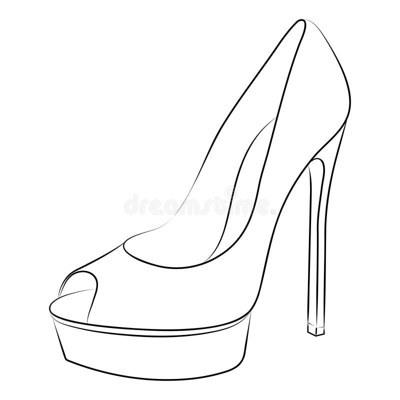 High Heels Outline Stype Vector Design Element Stock Vector ...