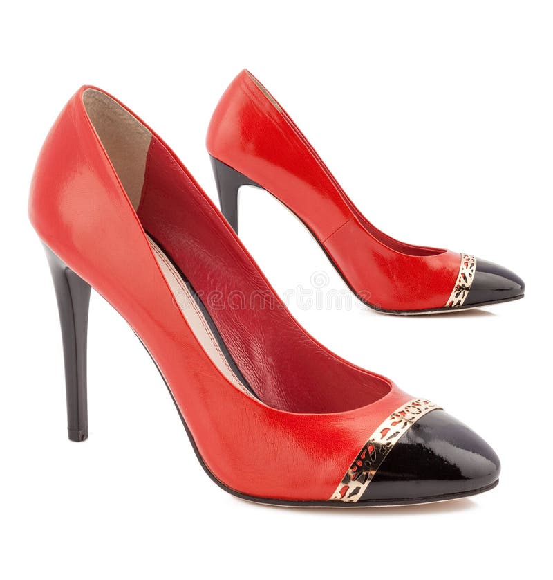 High Heels Red Woman Shoe Isolated on White Stock Photo - Image of ...