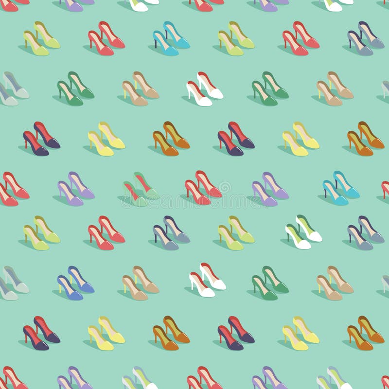 High Heels Seamless Pattern Stock Vector - Illustration of high, pastel ...