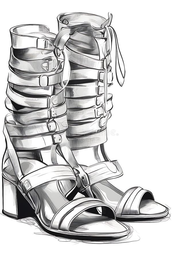 High Heels Stylish Sketch Illustration Stock Illustration ...