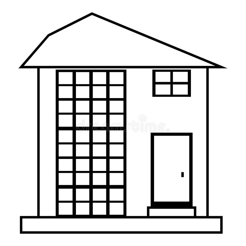 High House Icon, Outline Style Stock Illustration - Illustration of ...