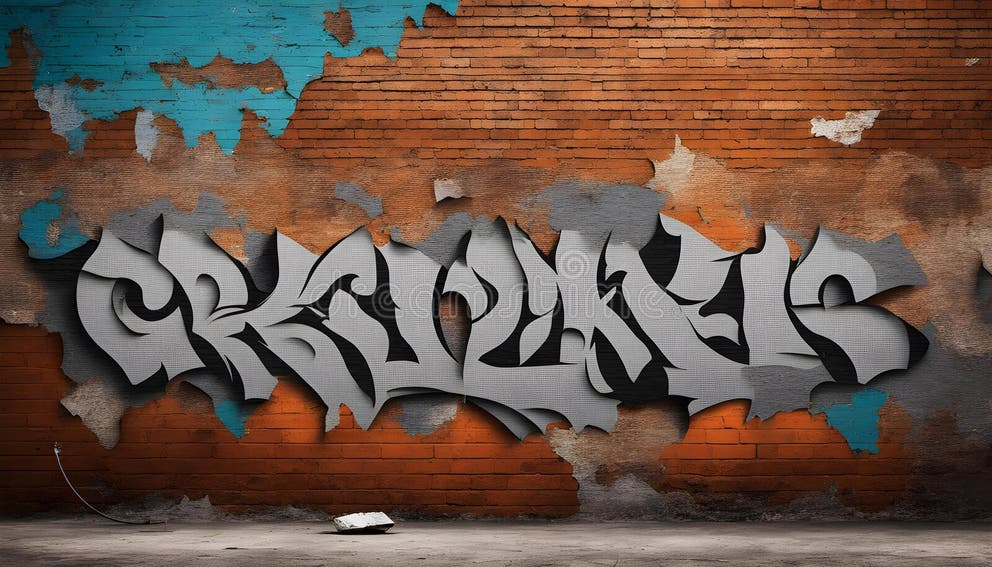 A High-impact Image of a Distressed, Graffiti-splashed Wall Adorned ...